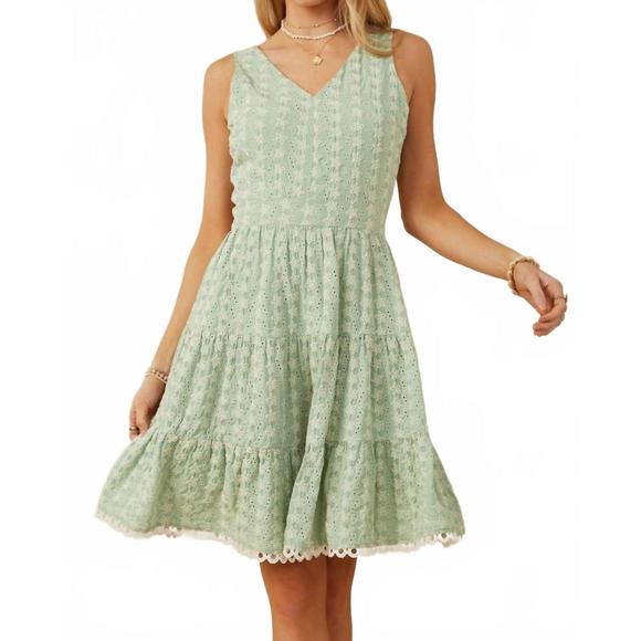 Hayden | Dresses | New Hayden La Floral Eyelet Lace Trim Dress In Sage ...